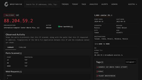 GreyNoise Search Feature