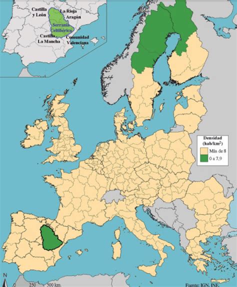 Population Density Below 8 People Km2 In The Eu Maps On The Web