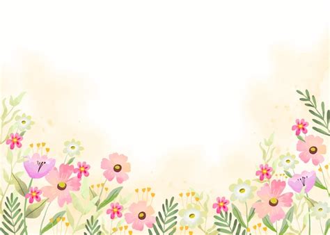 수채화 봄 꽃 배경 무료 벡터