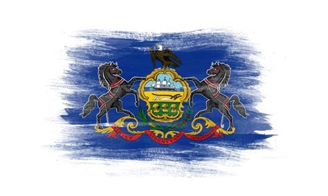 Premium Photo Pennsylvania State Flag Brush Stroke Pennsylvania Flag Background