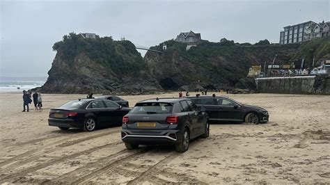 Four Cars Recovered After Getting Stuck On Beach In Cornwall At Same