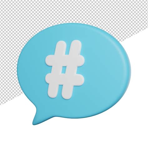 premium psd hashtag speech buble a blue speech bubble with a hashtag
