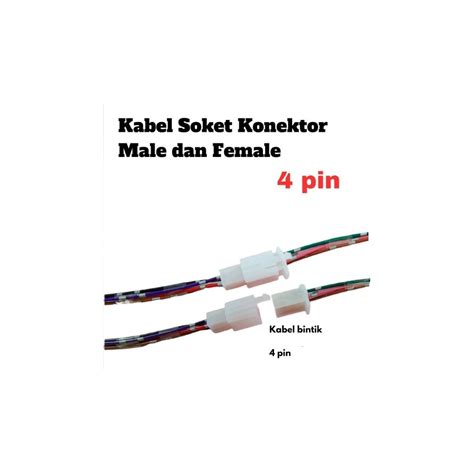 Jual Soket Socket Sambungan Kabel 4 Pin Femalemale Kabel Bintik