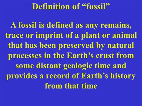 PPT Definition Of Fossil PowerPoint Presentation Free Download ID