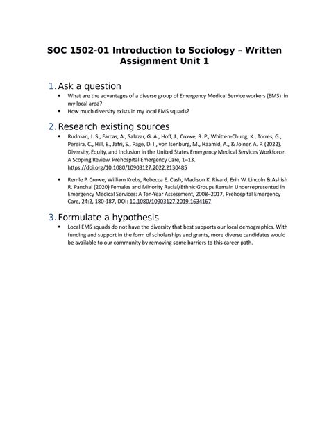 Soc 1502 Written Assignment Unit 1 Soc 1502 Uopeople Studocu