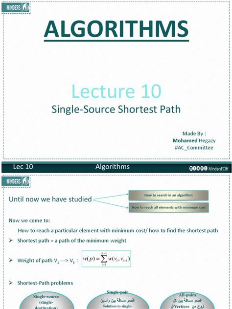 Algorithms Single Source Shortest Path Pdf Operations Research Combinatorics