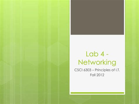 PPT Lab 4 Networking PowerPoint Presentation Free Download ID 457726