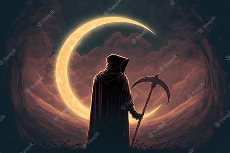 Premium Photo The Death As Know As Grim Reaper Holding The Scythe