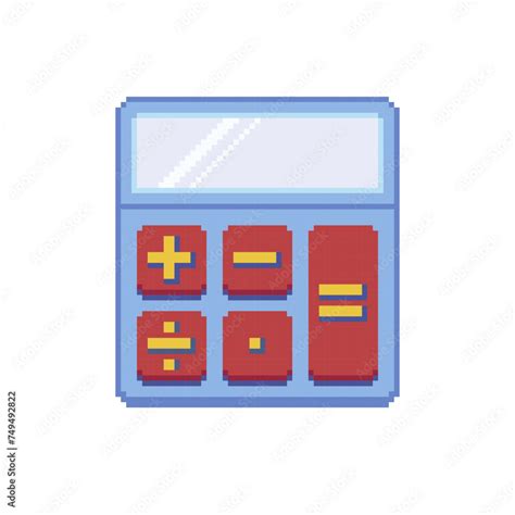 Digital Calculator Pixel Art Element Counting Device 8 Bit Game