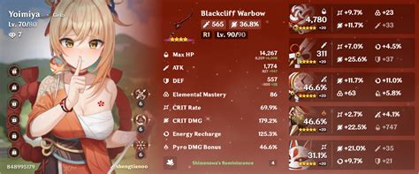 Yoimiya Build With Blackcliff Bow R Yoimiya Mains