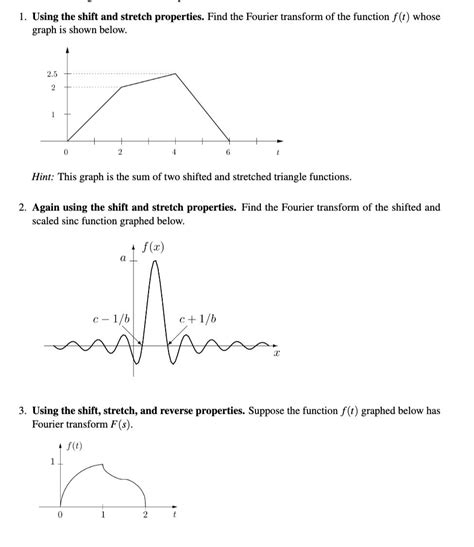 1ing the shift and stretch properties find the