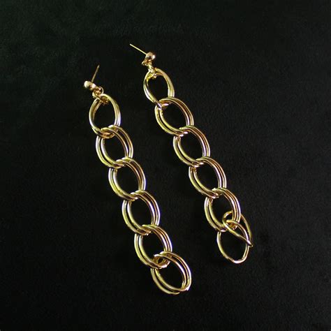 Gold Chunky Chain Link Earrings Lvl99