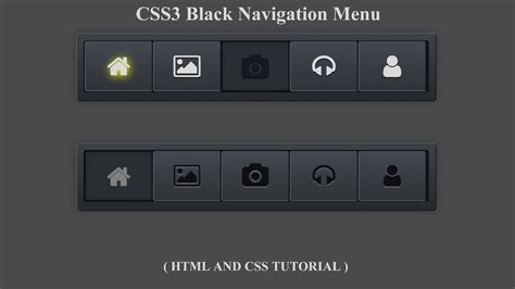 how to create navigation bar design using html and css css black