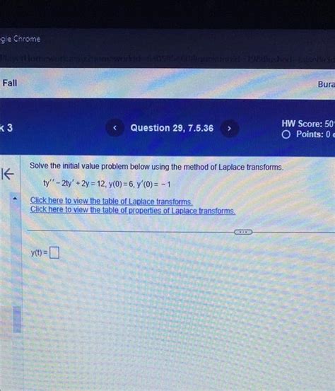 Solved Solve The Initial Value Problem Below Using The