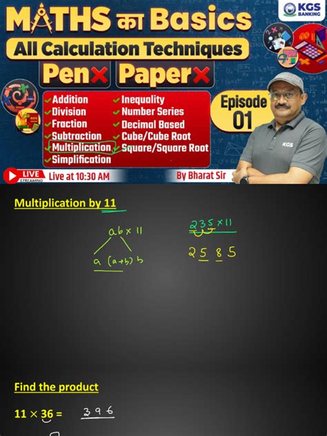 Maths Basic All Calculation Techniques Without Pen Paper Episode Pdf