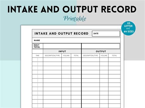 Fluids Intake And Output Record Fluid Balance Chart Intake And Output