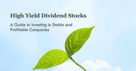 Tips To Create Your Best High Yield Dividend Stock Portfolio