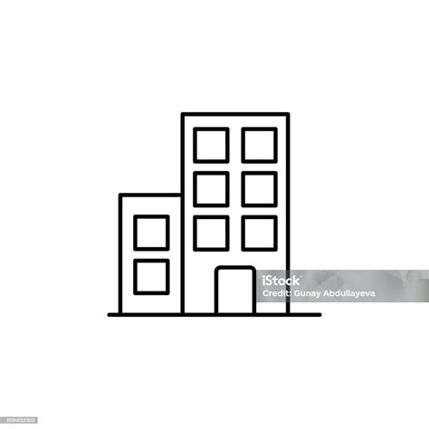 建築圖示元素的建築和地標輪廓圖示的移動概念和網路應用細線建築圖示可用於 Web 和移動向量圖形及更多住宅區圖片 住宅區 公寓 卡通