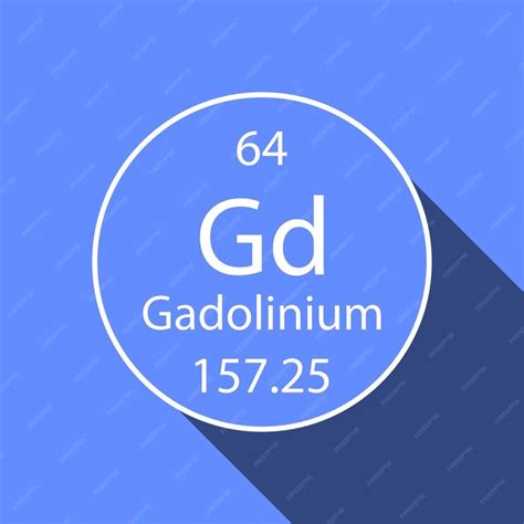 Premium Vector Gadolinium Symbol With Long Shadow Design Chemical