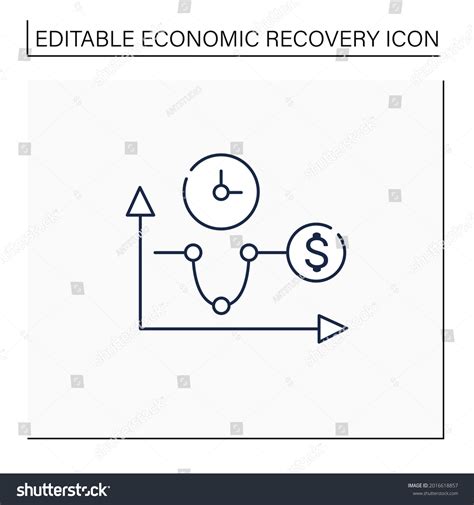 U Shaped Recovery Line Icon Economy Stock Vector Royalty Free