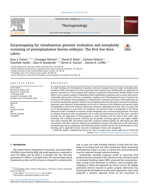 Pdf Karyomapping For Simultaneous Genomic Evaluation And Aneuploidy Screening Of