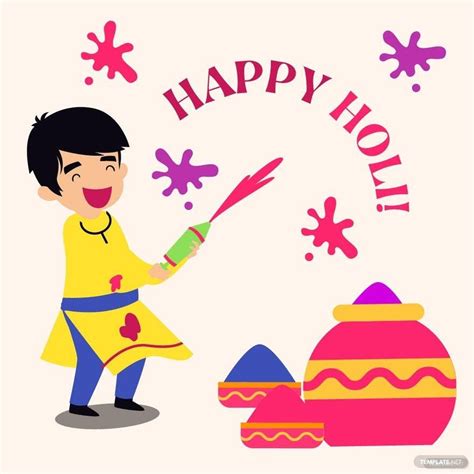 Holi Cartoon Vector In Illustrator Psd Eps  Png Svg Download