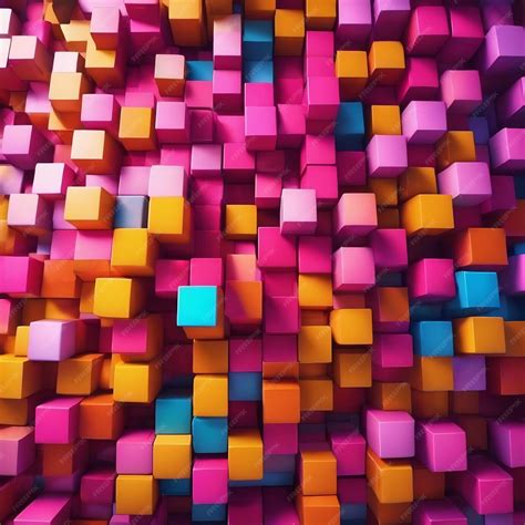 Premium Photo Hexagon Pixel Blocks Technology Abstract Background