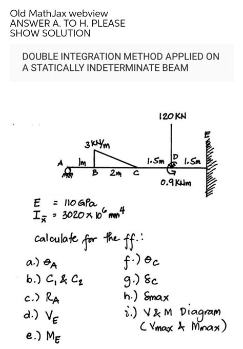 Solved Old Mathjax Webview Answer A To H Please Show