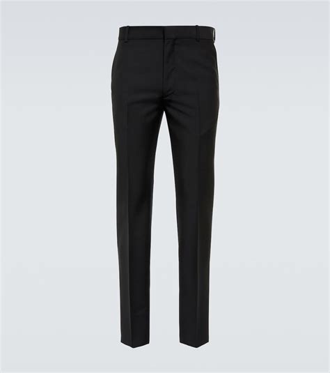 Wool And Mohair Slim Pants In Black Mc Queen Mytheresa