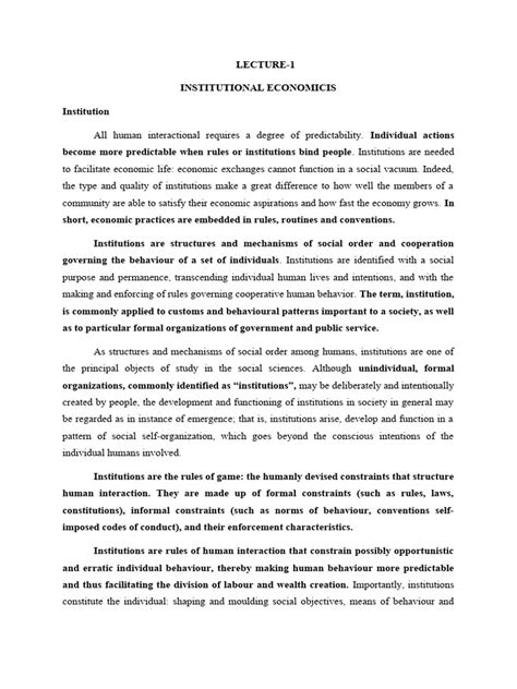 Institutional Economics Pdf