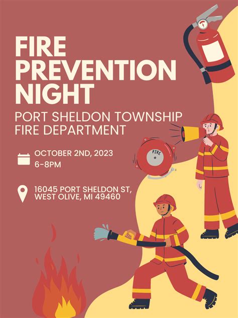 Red And Yellow Illustrative Fire Emergency Poster 1 Port Sheldon