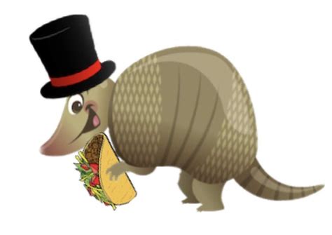 Taco Eating Armadillo Wearing A Top Hat Novelty Lamp Armadillo Decor