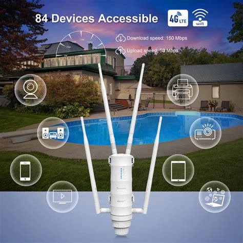 Wavlink 4g Lte 야외 라우터 외부 안테나 Ac1200 고출력 와이파이 라우터 듀얼 밴드 무선 4g Sim 카드