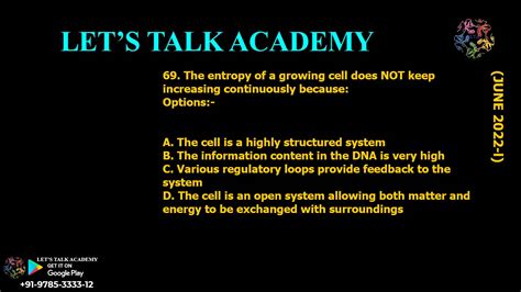 Understanding Entropy In Growing Cells Csir Net Life Science Coaching