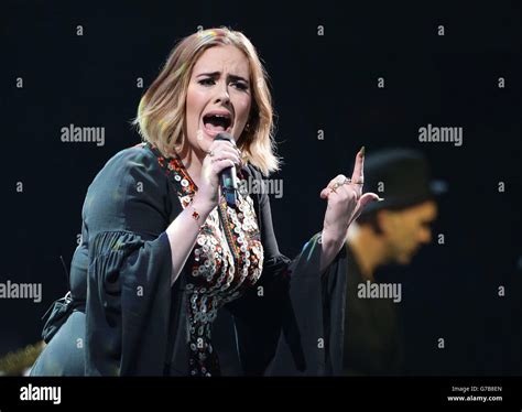 Adele Peforming On Stage At The Glastonbury Festival At Worthy Farm In