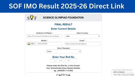 Sof Imo Level 1 Result 2025 Pdf Out Check Sof Result 2025 26
