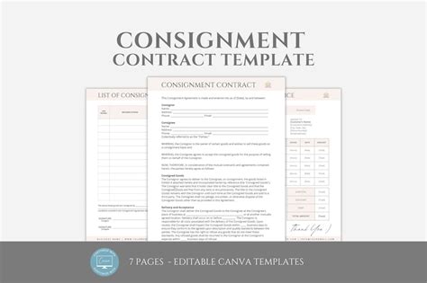 Editable Consignment Contract Template Product Consignment Agreement