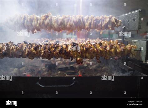 Kebab Rolls Preparation Stock Photo Alamy