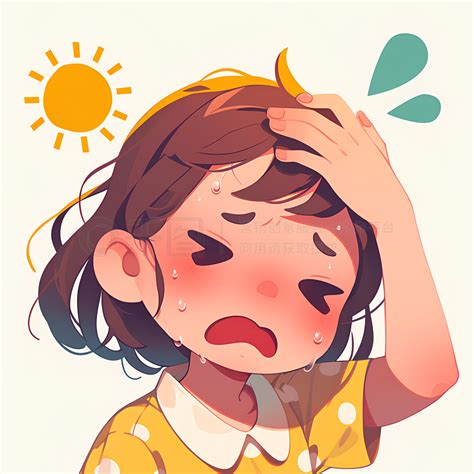 IP卡通数字艺术 炎热的夏季插图中一名女孩中暑夏季元素手绘插画 AI平面元素免费下载 png格式 2784像素 编号70737785 千图网