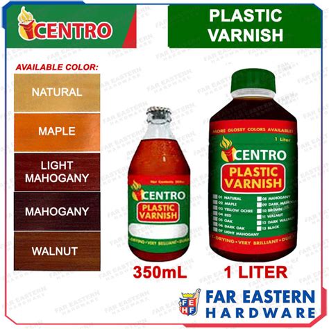 Centro Plastic Varnish 350ml 1 Liter Natural Maple Walnut Light Dark