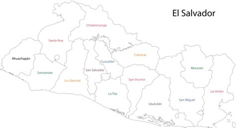 El Salvador Outline Map Set Territory Country Map Vector Territory Country Map Png And Vector