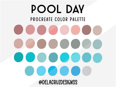 Pool Day Procreate Palette L Procreate Swatches L Ipad Illustration L Procreate Art L Digital