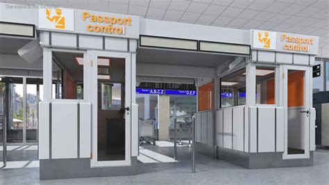 Airport Passport Control Counter White 3d Model 29 3ds Blend C4d
