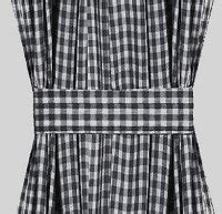 Navy Blue Gingham Check Shower Curtain