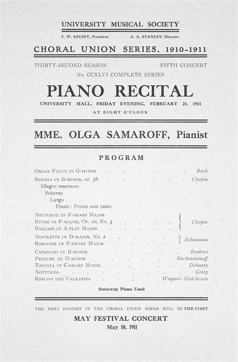 Piano Recital Program Template