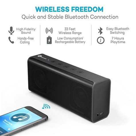 TaoTronics TT SK Bluetooth Speaker W Wireless Portable Stereo