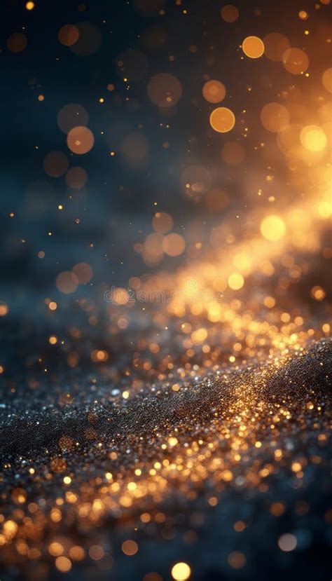 Glittering Golden Particles On A Dark Background Stock Image Image Of Captivating Atmosphere