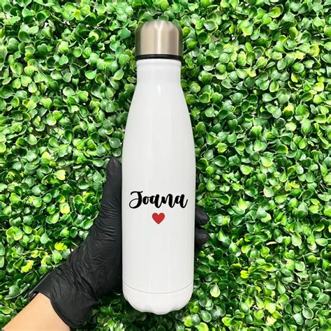 GARRAFA PREMIUM TÉRMICA BRANCA C NOME PERSONALIZADO