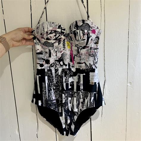 Topshop Womens Multi Swimsuit One Piece Depop