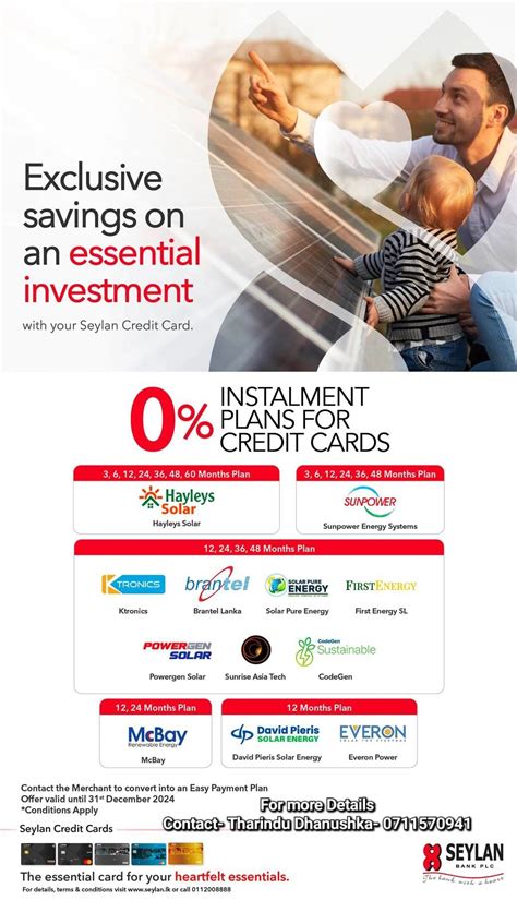 Tharindu Abeysekara On Linkedin Easy Payment Plans For Solar Installations With Your Seylan Cards